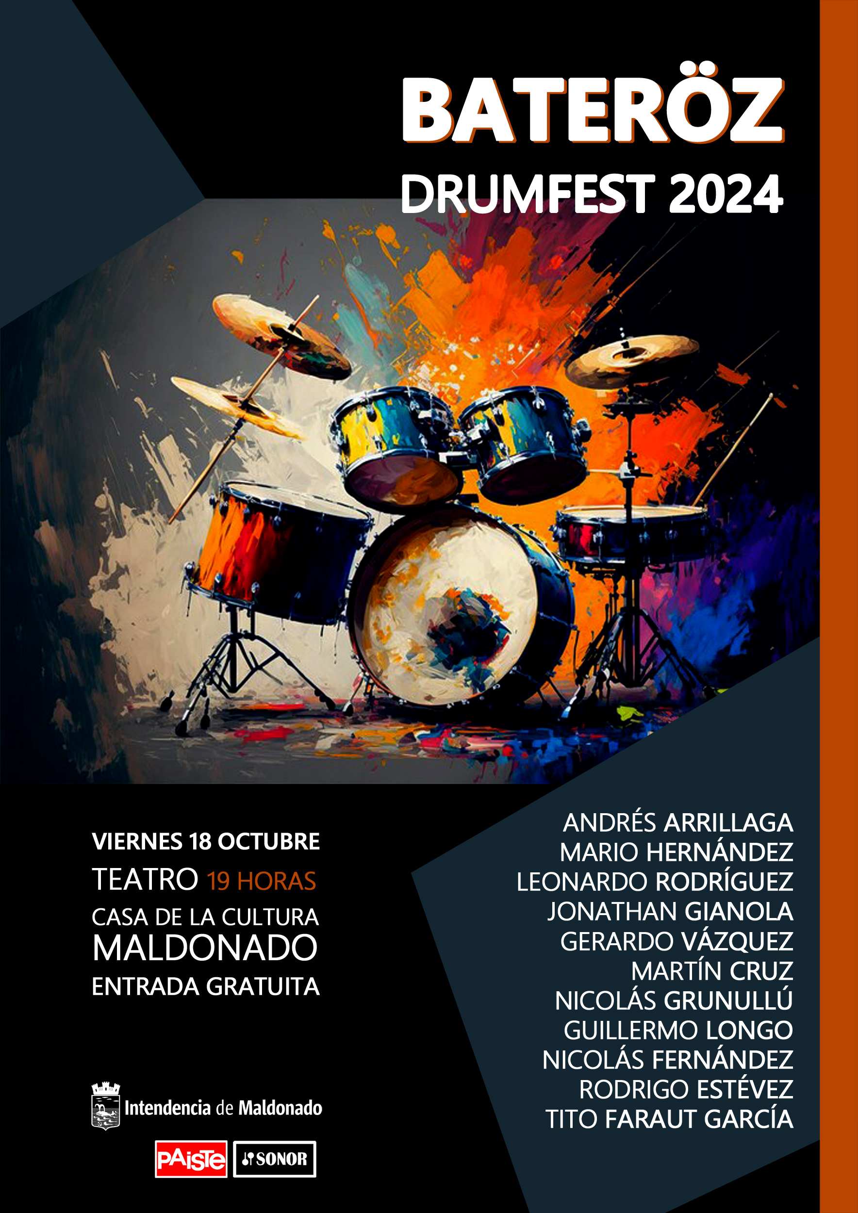 “Bateröz Drumfest 2024” reunirá a 11 profesionales de la batería en el Teatro de la Casa de la ...